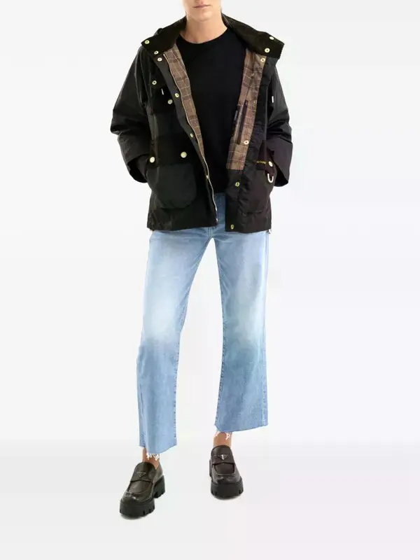 Barbour Corduroy-panelled Hooded Jacket - Brown