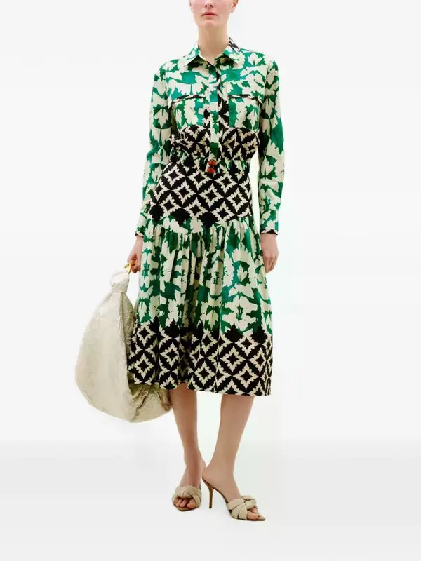 Silvia Tcherassi Libby Asymmetric-seam Midi Skirt