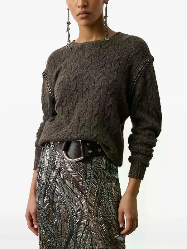 Polo Ralph Lauren Cable Knit Chain Detail Sweater