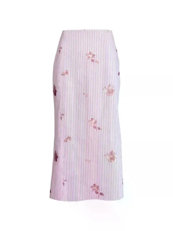 Silvia Tcherassi Atira Striped Midi Skirt - Pink
