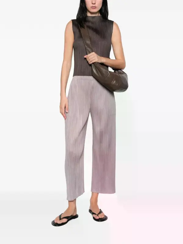 Issey Miyake Pleated Sleeveless Top - Grey