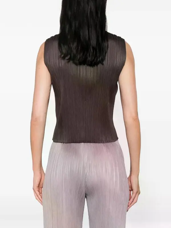 Issey Miyake Pleated Sleeveless Top