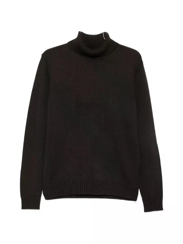 ZANONE Ribbed-knit Roll-neck Sweater - Brown