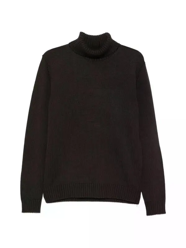 ZANONE Ribbed-knit Roll-neck Sweater - Brown