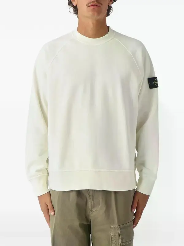 Stone Island 6100008 Organic-cotton-fleece Sweatshirt - Neutrals