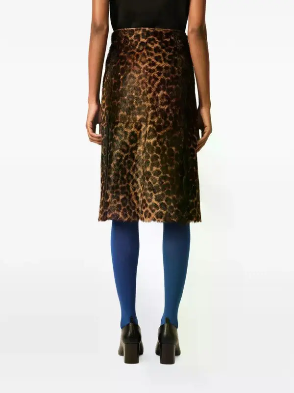 AMI Paris Leopard-print Midi Skirt