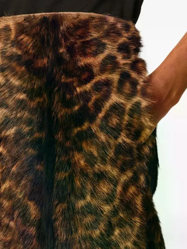 AMI Paris Leopard-print Midi Skirt