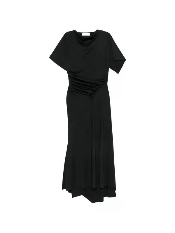 Victoria Beckham Gathered Asymmetric Hem Dress