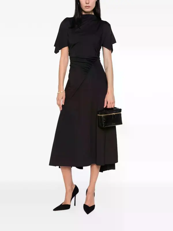 Victoria Beckham Gathered Asymmetric Hem Dress