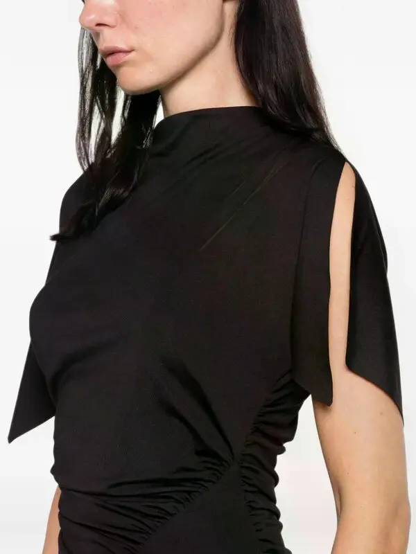 Victoria Beckham Gathered Asymmetric Hem Dress