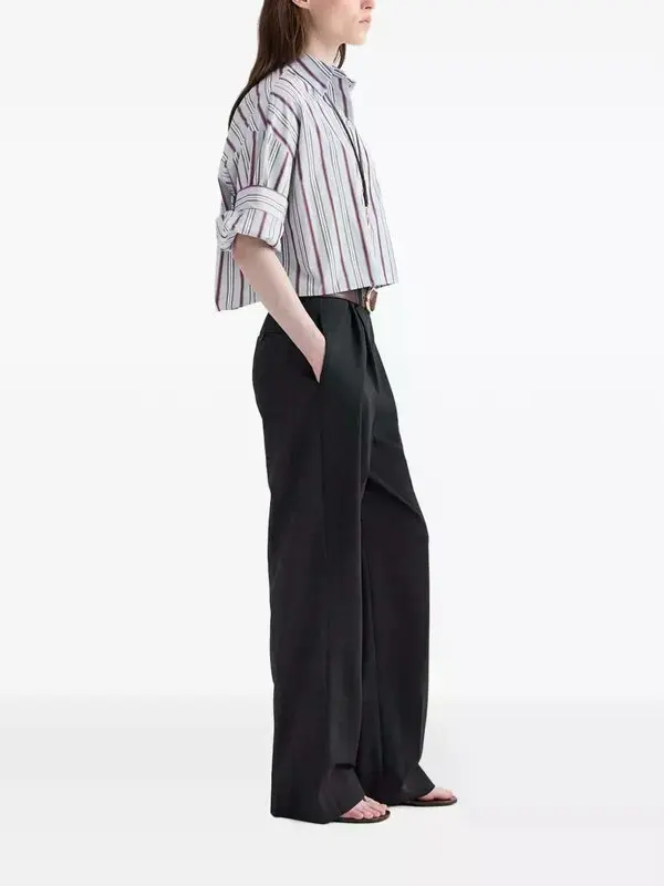 TWP Striped Cropped Shirt
