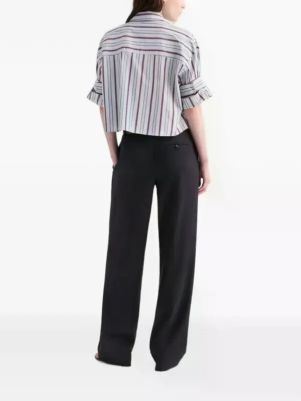 TWP Striped Cropped Shirt