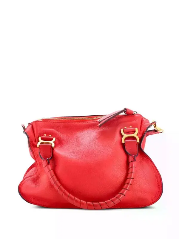 Chloé Marcie Leather Medium Satchel - Red