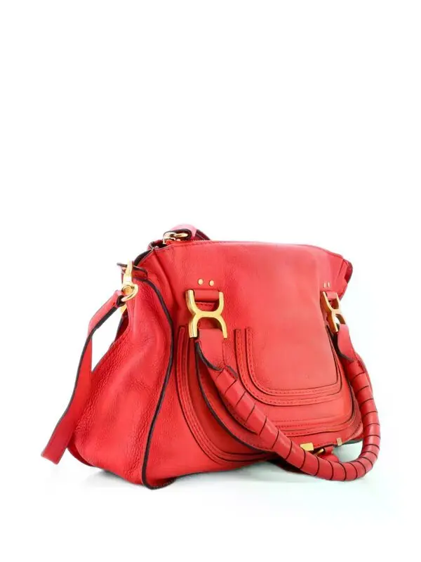 Chloé Marcie Leather Medium Satchel - Red