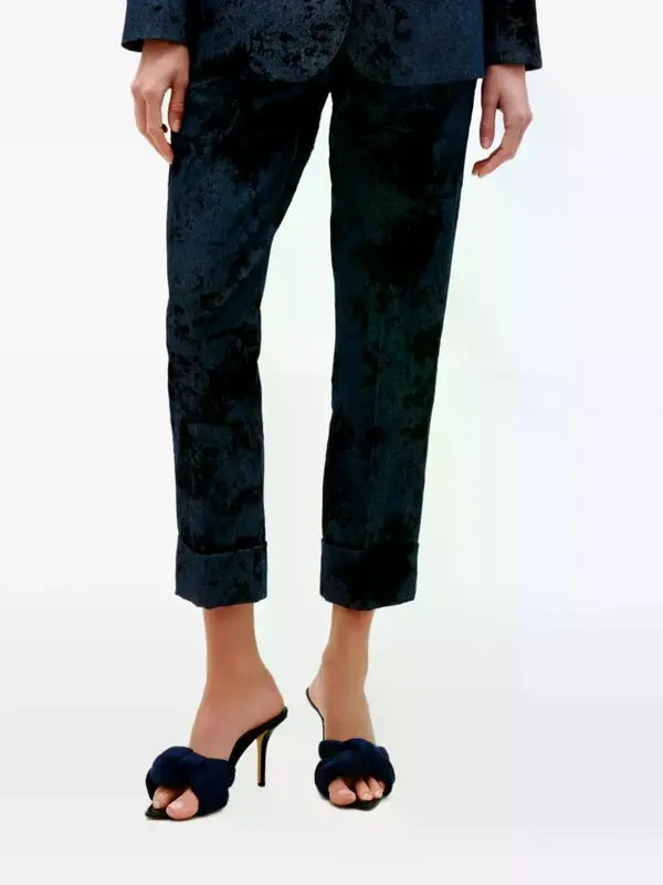 Silvia Tcherassi Moad Velvet-effect Trousers - Blue