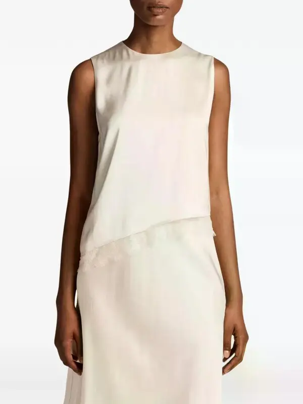 Vince Lace-trim Asymmetric Top - White