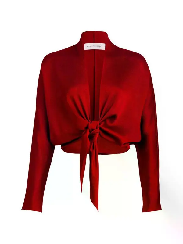 Silvia Tcherassi Reiko Front-tie Blouse - Red