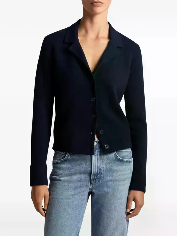 Vince Notched-collar Cardigan - Blue