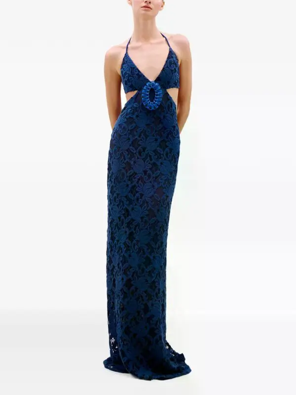 Silvia Tcherassi Karen Cut-out Maxi Dress - Blue