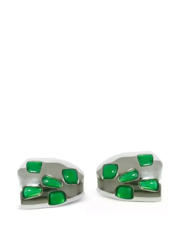 Completedworks Resin Stone Stud Earrings - Silver