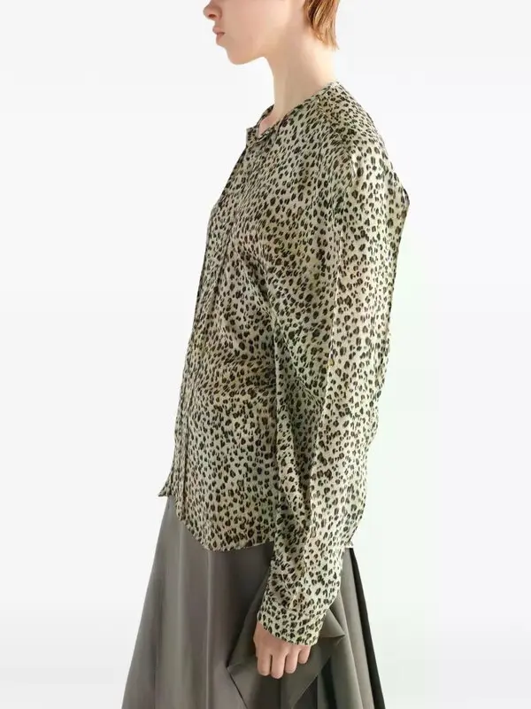 LEMAIRE Layered Blouse Leopard Printed Viscose