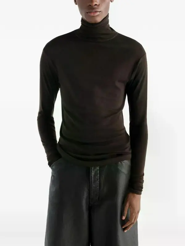 LEMAIRE Stand-collar Top In Wool And Silk Jersey