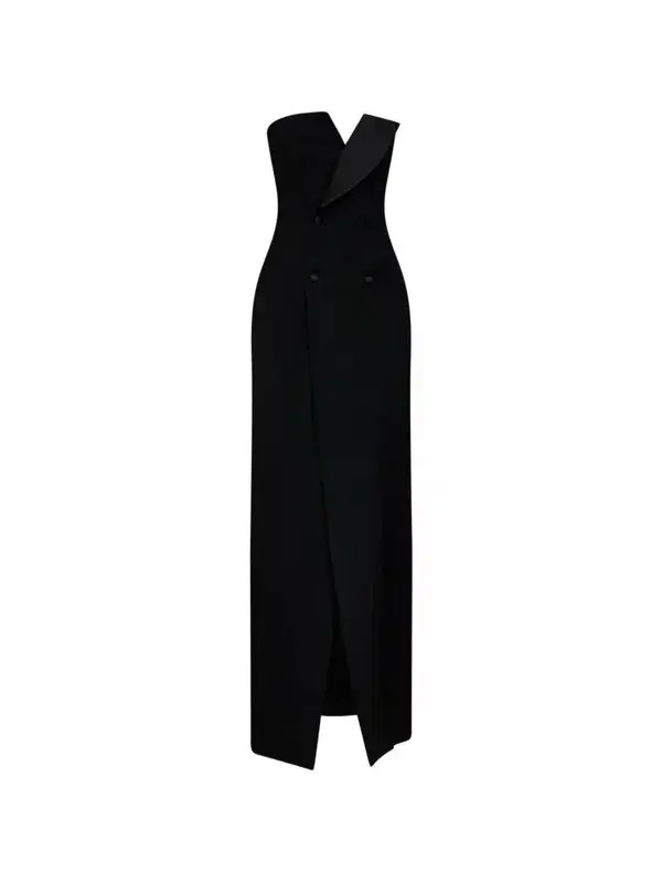 P.a.r.o.s.h Double-breasted Strapless Maxi Dress - Black