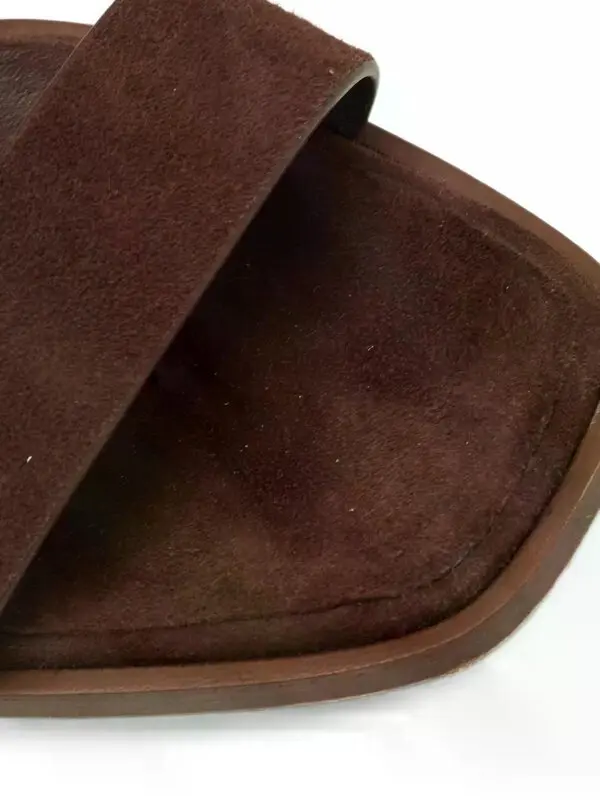 Hermès Suede Block Heel Sandals