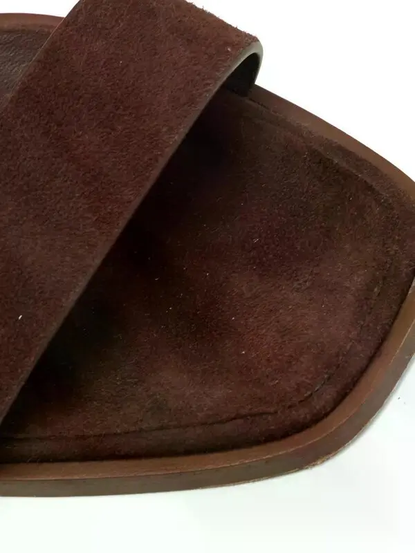 Hermès Suede Block Heel Sandals - Brown
