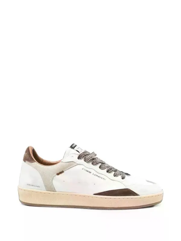 CRIME LONDON Distressed-effect Panelled Sneakers - White