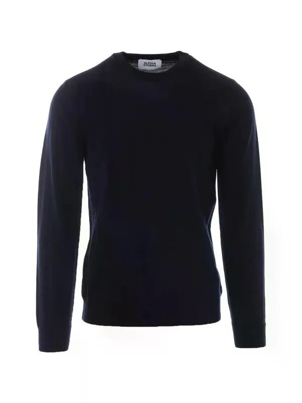 Alpha Studio Crew-neck Ribbed-trim Sweater