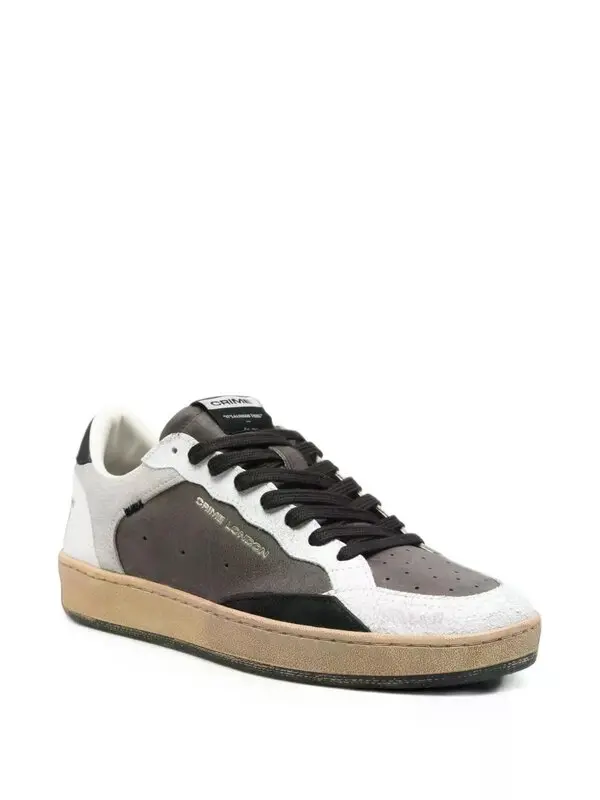 CRIME LONDON Logo Print Leather Sneakers