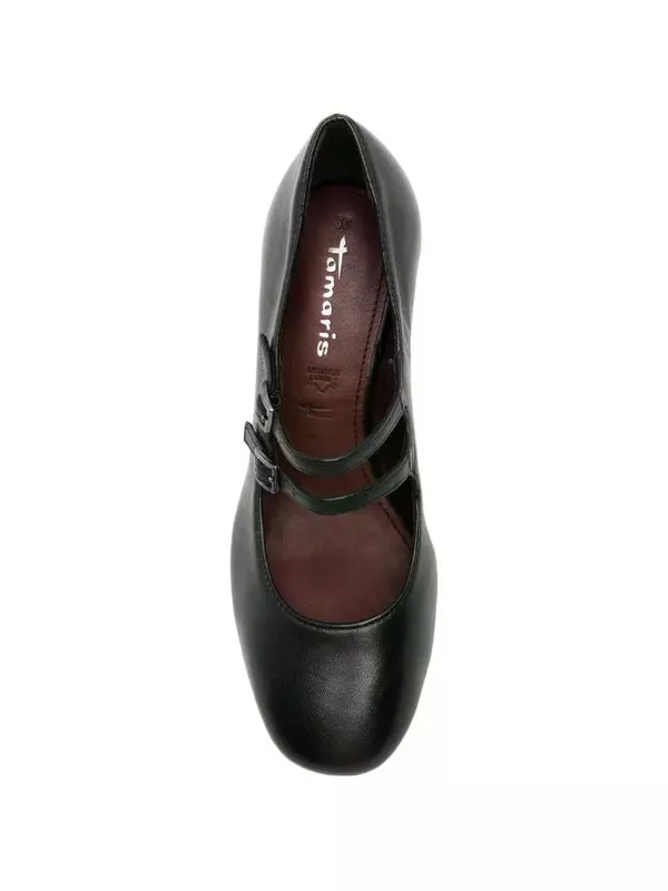 TAMARIS Double Strap Leather Mary Jane Pumps