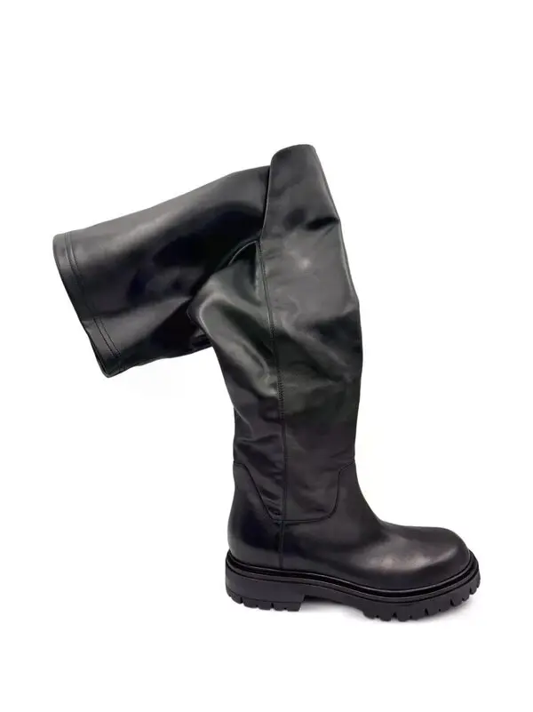 STRATEGIA SHOES Strategia Over-the-knee Lug Sole Boots - Black