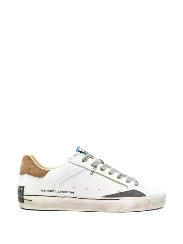 CRIME LONDON Distressed Leather Sneakers