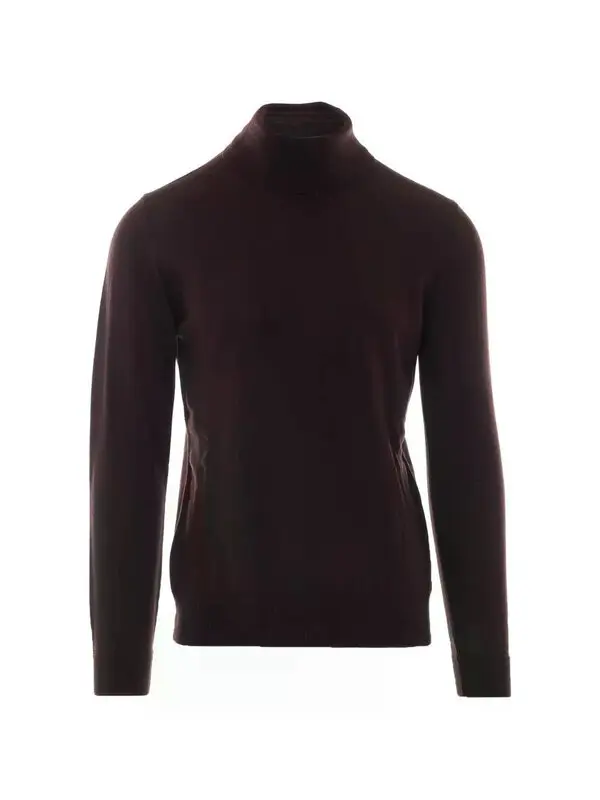 Alpha Studio High-neck Fine-knit Sweater - Brown