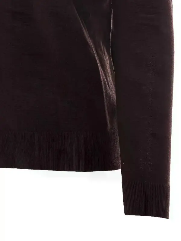 Alpha Studio High-neck Fine-knit Sweater - Brown