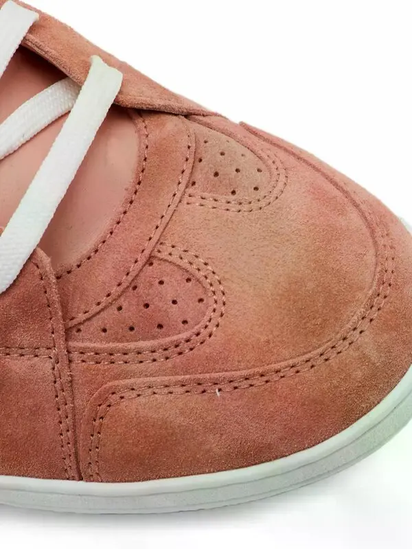 Dior Leather Panel Star Motif Perforated Lace-up Low-top Sneakers - Pink