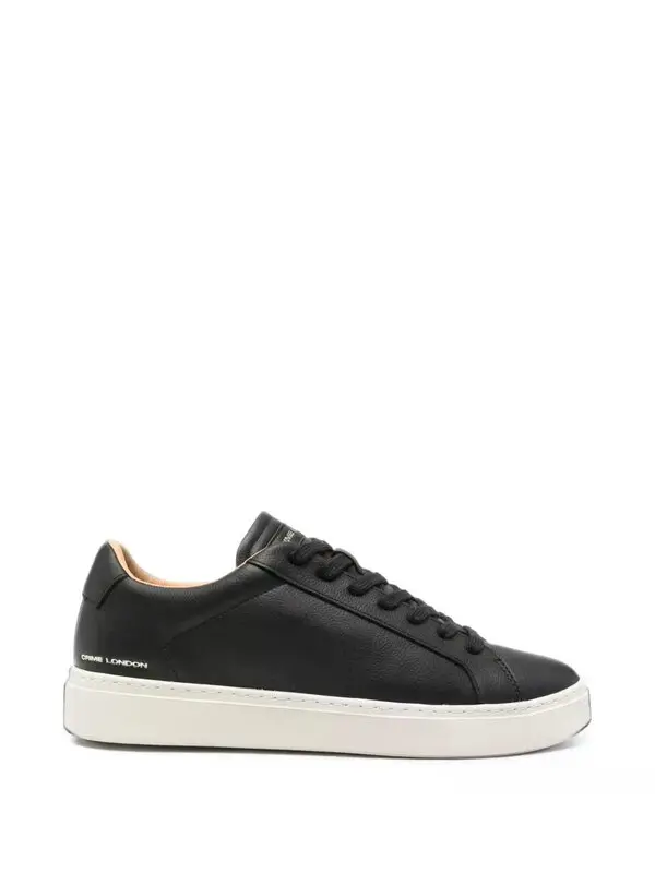 CRIME LONDON Logo-print Leather Sneakers - Black