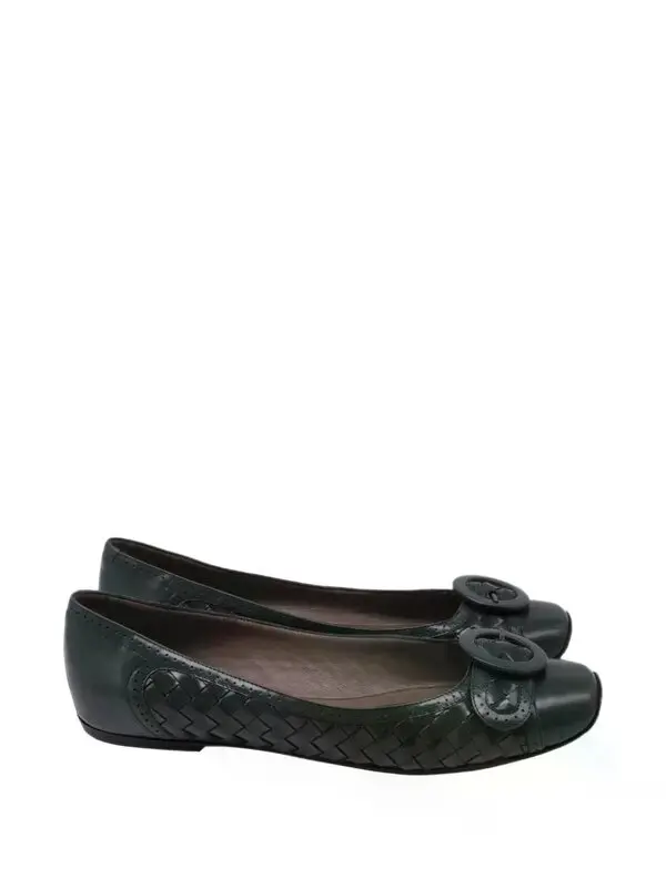 Bottega Veneta Intrecciato Buckled Ballet Flats