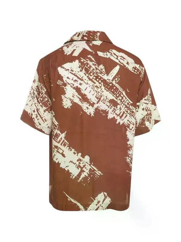 Bottega Veneta Postcard-print Bowling Shirt