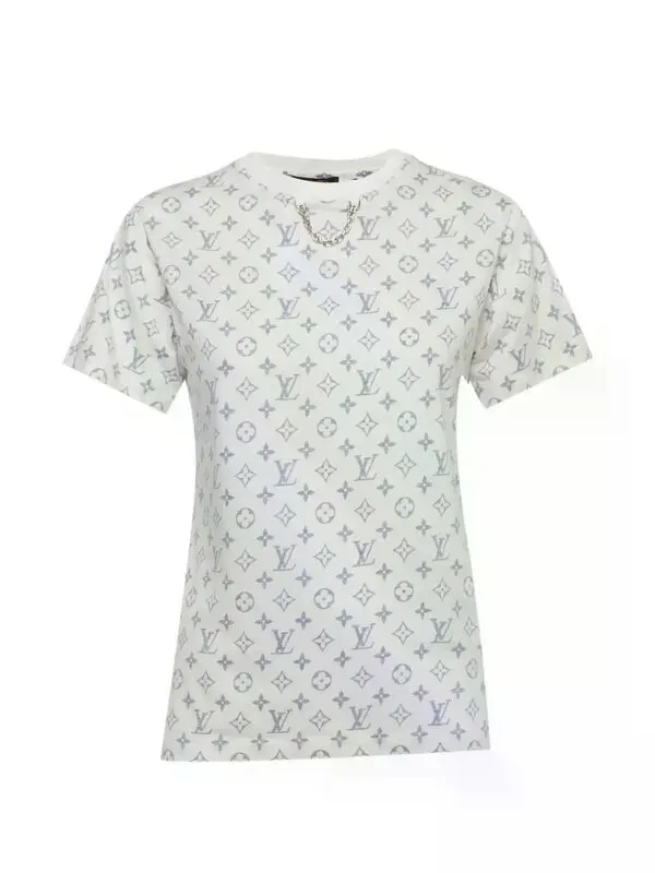 LOUIS VUITTON Monogram Chain-link T-shirt - White