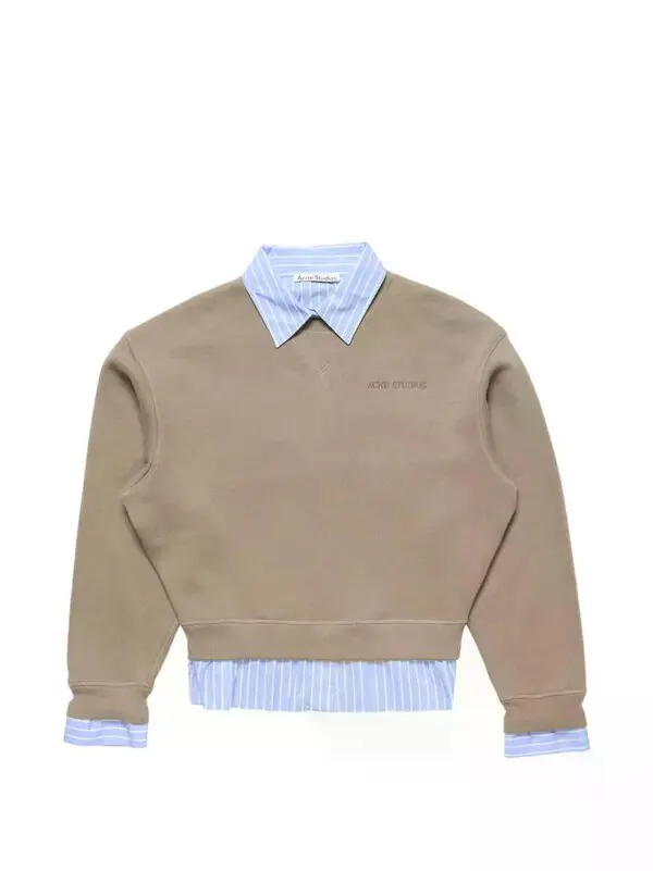 Acne Studios Layered Cotton Fleece Sweatshirt - Neutrals