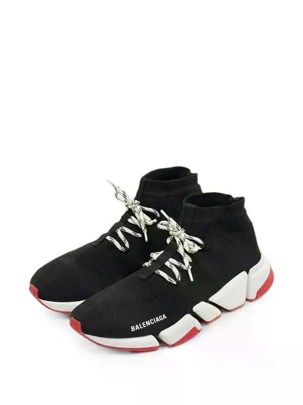 Balenciaga Speed Knitted Lace-up Sneakers - Black