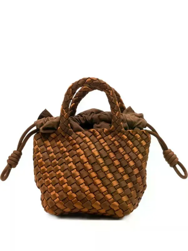 MARREA Woven Satin-finish Shoulder Bag