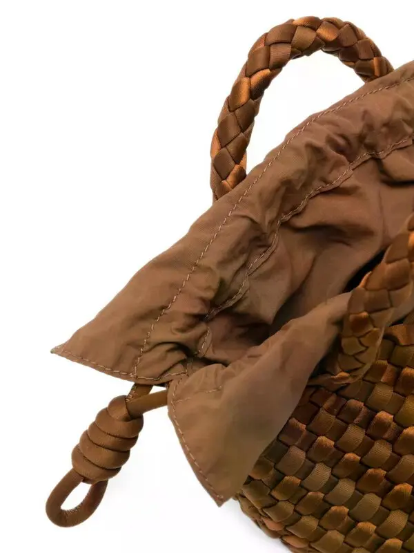 MARREA Woven Satin-finish Shoulder Bag