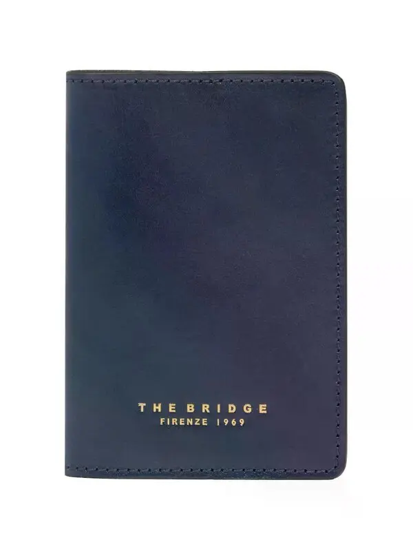 THE BRIDGE Logo-print Leather Passport Holder - Blue