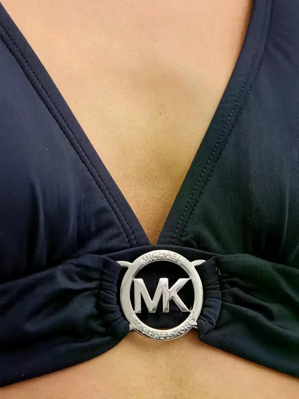 Michael Kors Logo Halter Bikini Top