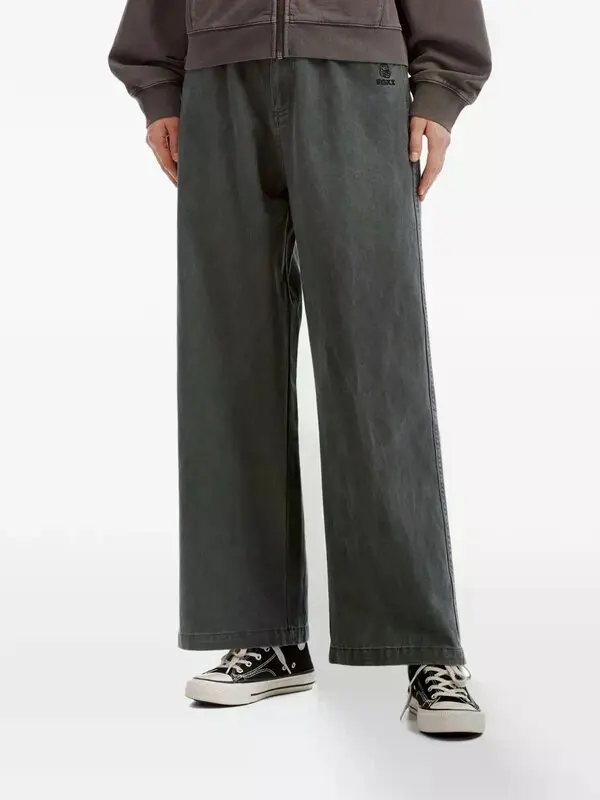 FINGERCROXX Logo-embroidered Wide-leg Trousers