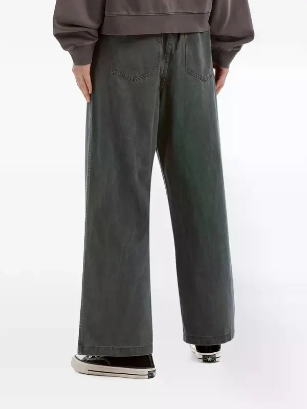 FINGERCROXX Logo-embroidered Wide-leg Trousers